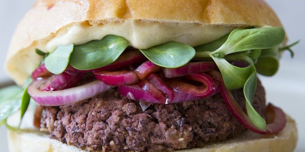 Vegan Beet and Black Bean Burger