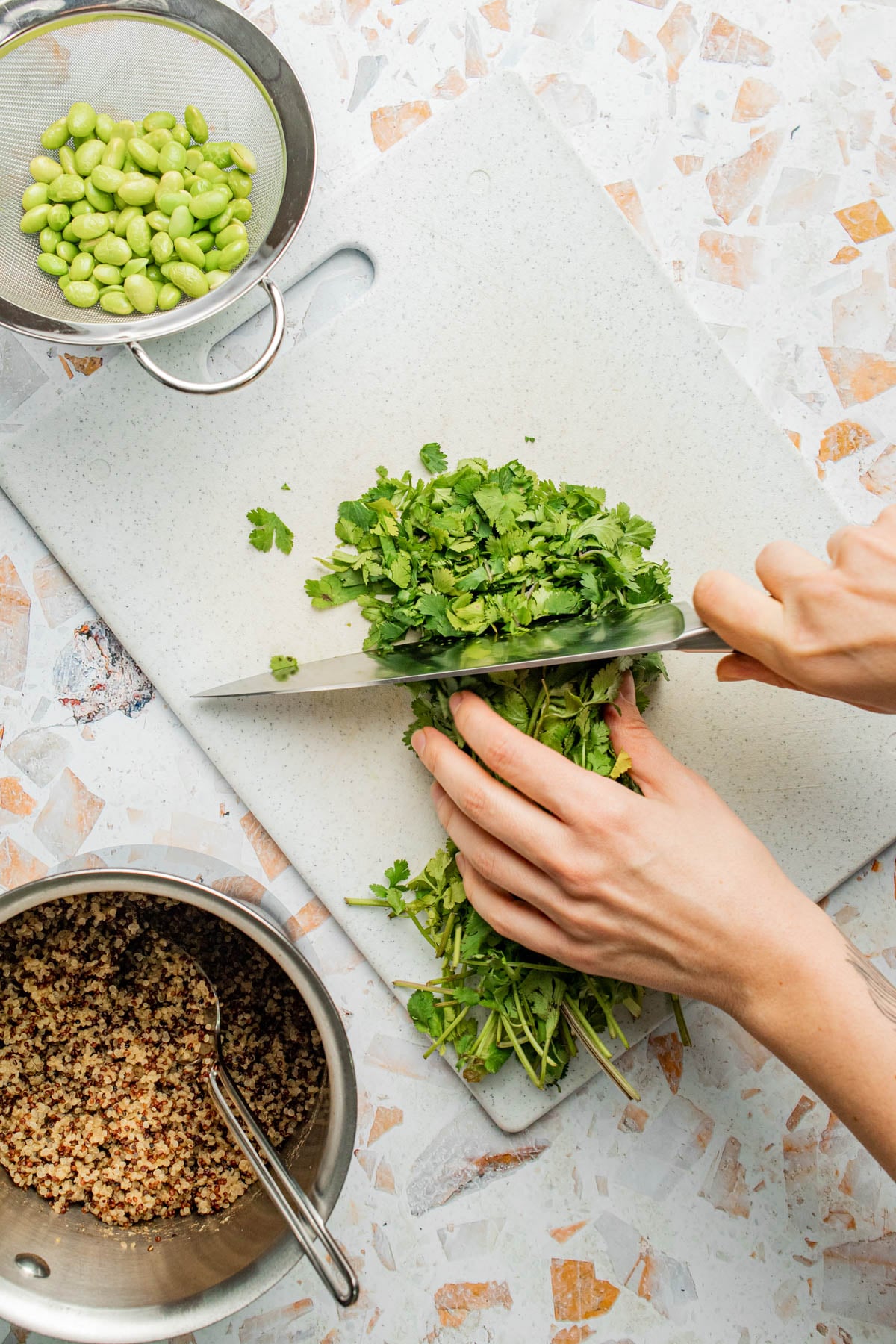 Nourishing Kale and Quinoa Salad with Edamame - Desiree Nielsen