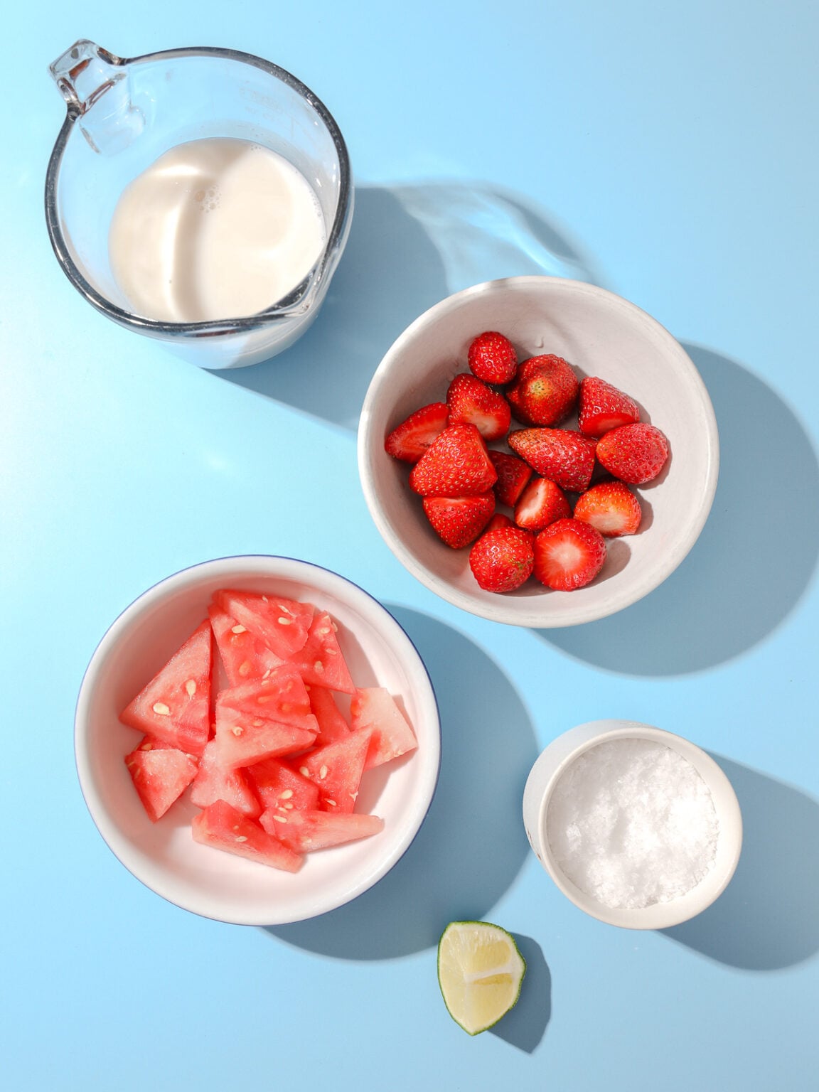 Watermelon Strawberry Smoothie with Almond Milk - Desiree Nielsen