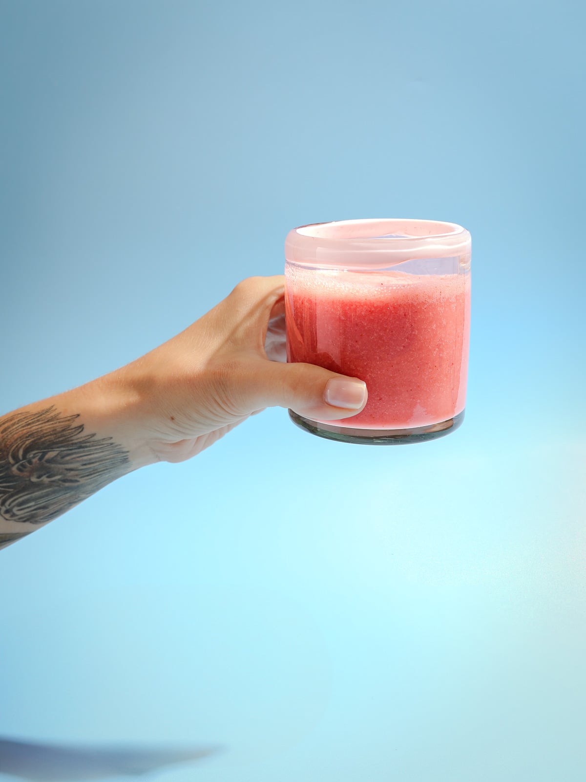 Watermelon Strawberry Smoothie with Almond Milk - Desiree Nielsen