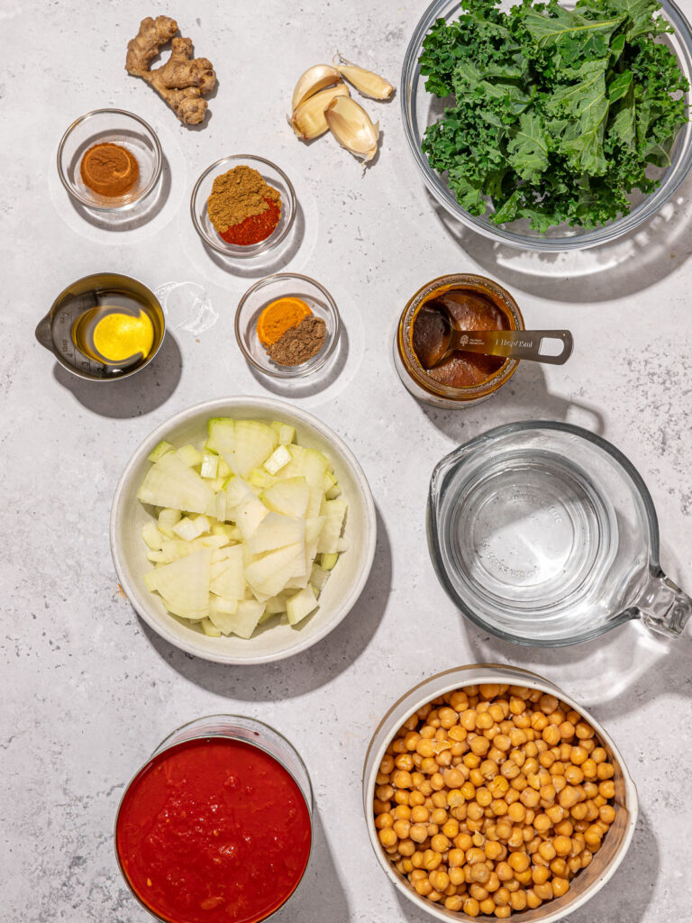 Spiced Tomato Chickpea Stew with Fresh Ginger - Desiree Nielsen