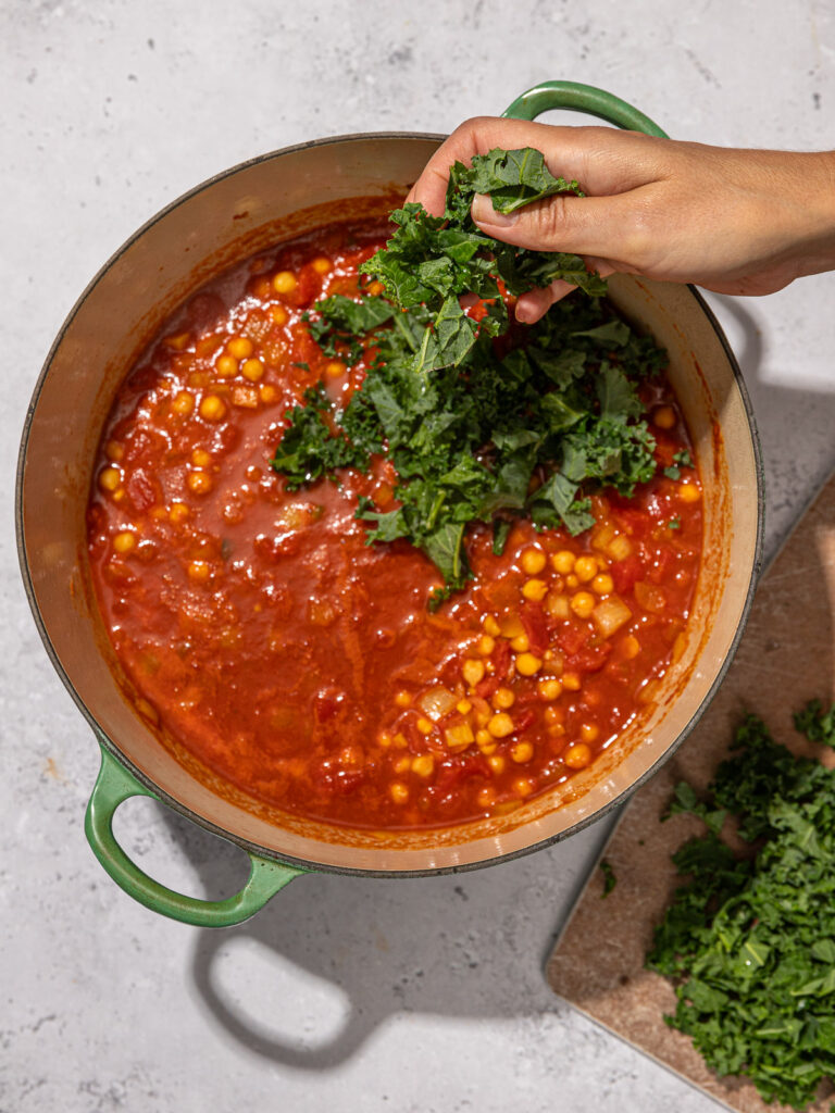 Spiced Tomato Chickpea Stew with Fresh Ginger - Desiree Nielsen
