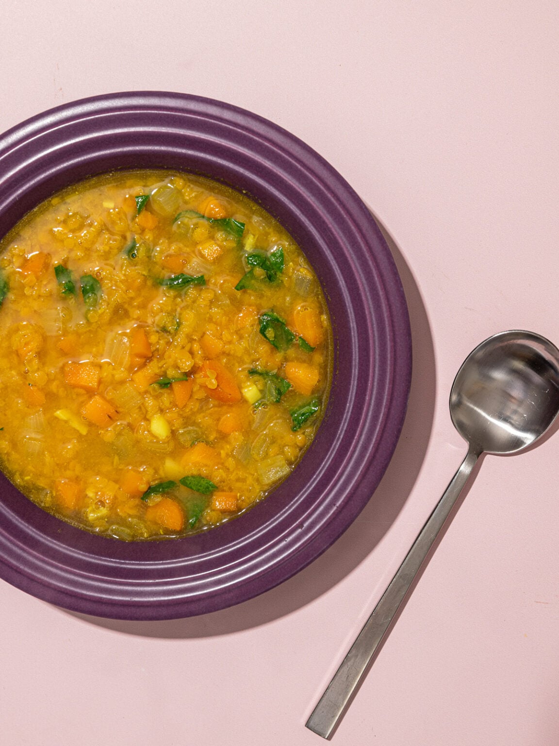Brothy Red Lentil Soup with Carrots - Desiree Nielsen