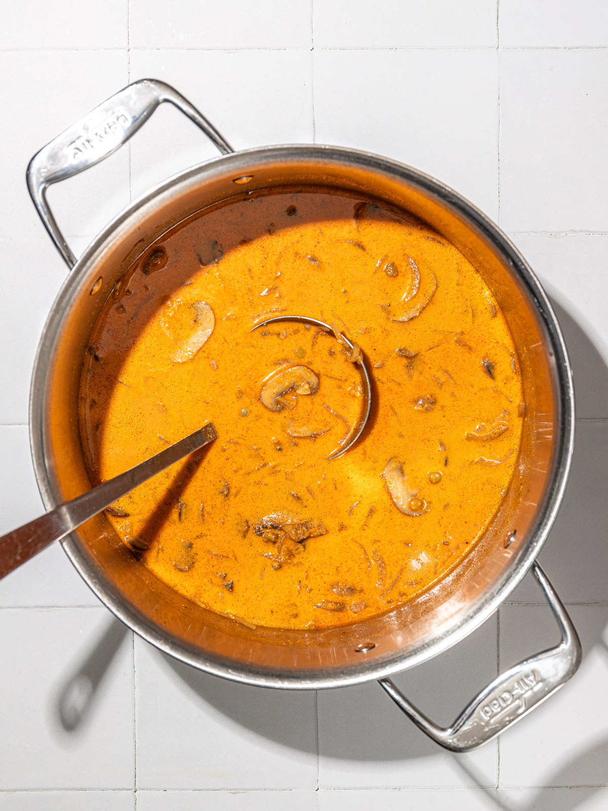 Filling Green Lentil Stew with Mushrooms - Desiree Nielsen