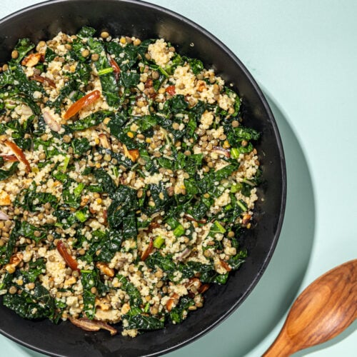30 Minute Quinoa Lentil Salad with Kale - Desiree Nielsen