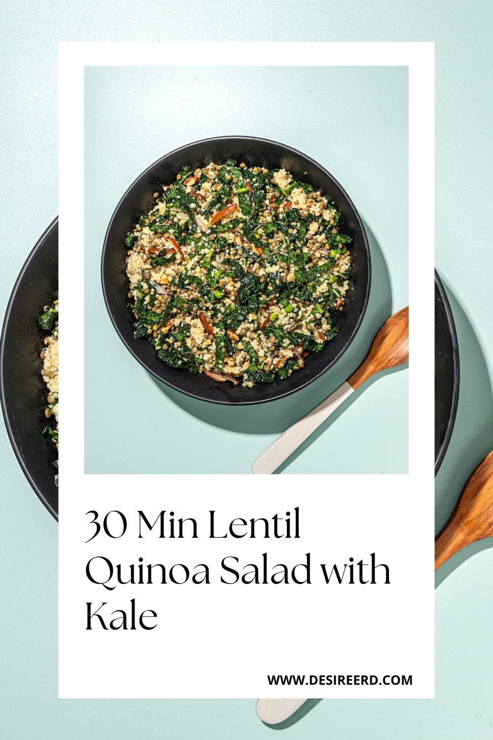 30 Minute Quinoa Lentil Salad with Kale - Desiree Nielsen