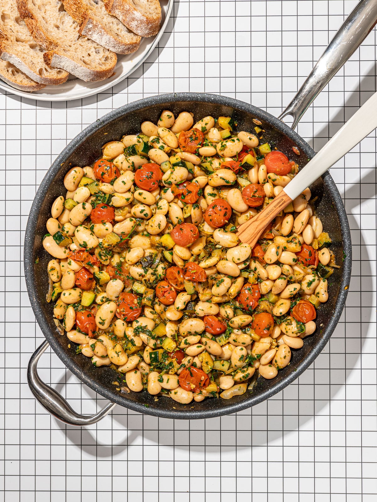 White Bean Skillet with Speedy Herb Sauce - Desiree Nielsen