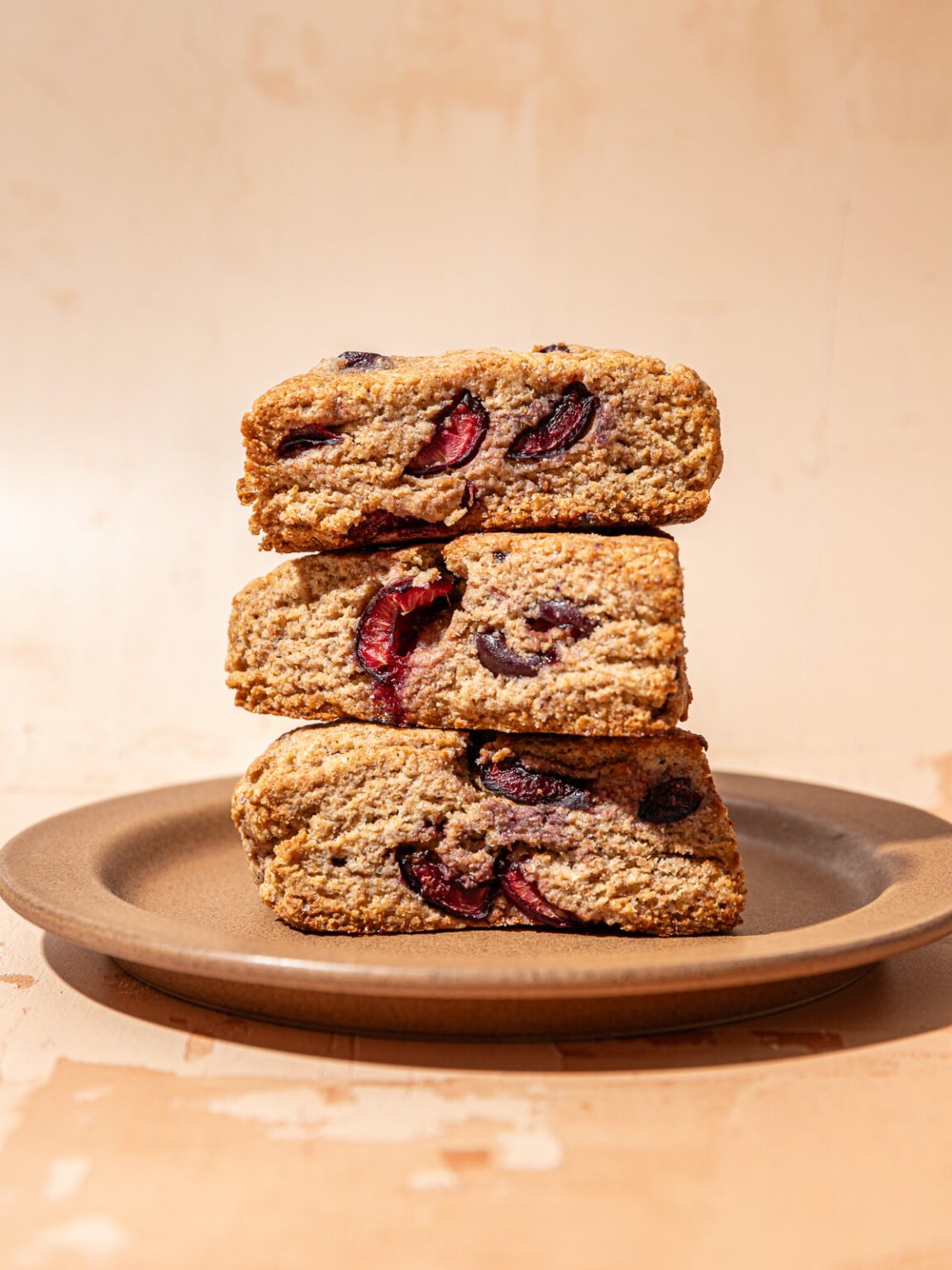 Rustic Whole Grain Scones with Cherries - Desiree Nielsen