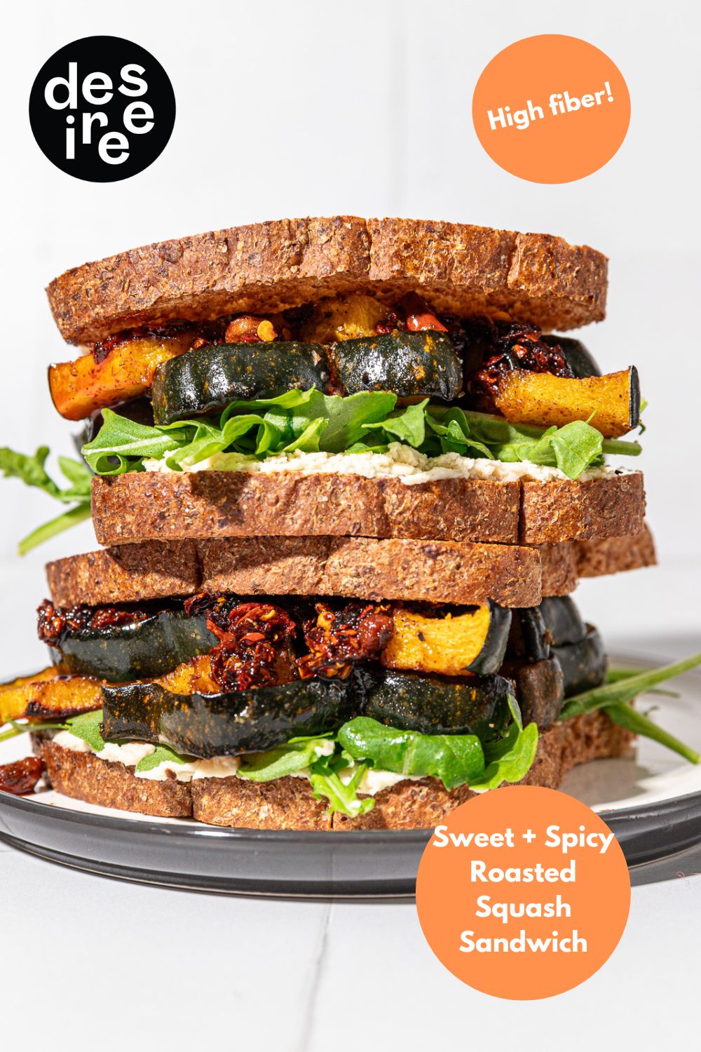Sweet + Spicy Roasted Squash Sandwich - Desiree Nielsen
