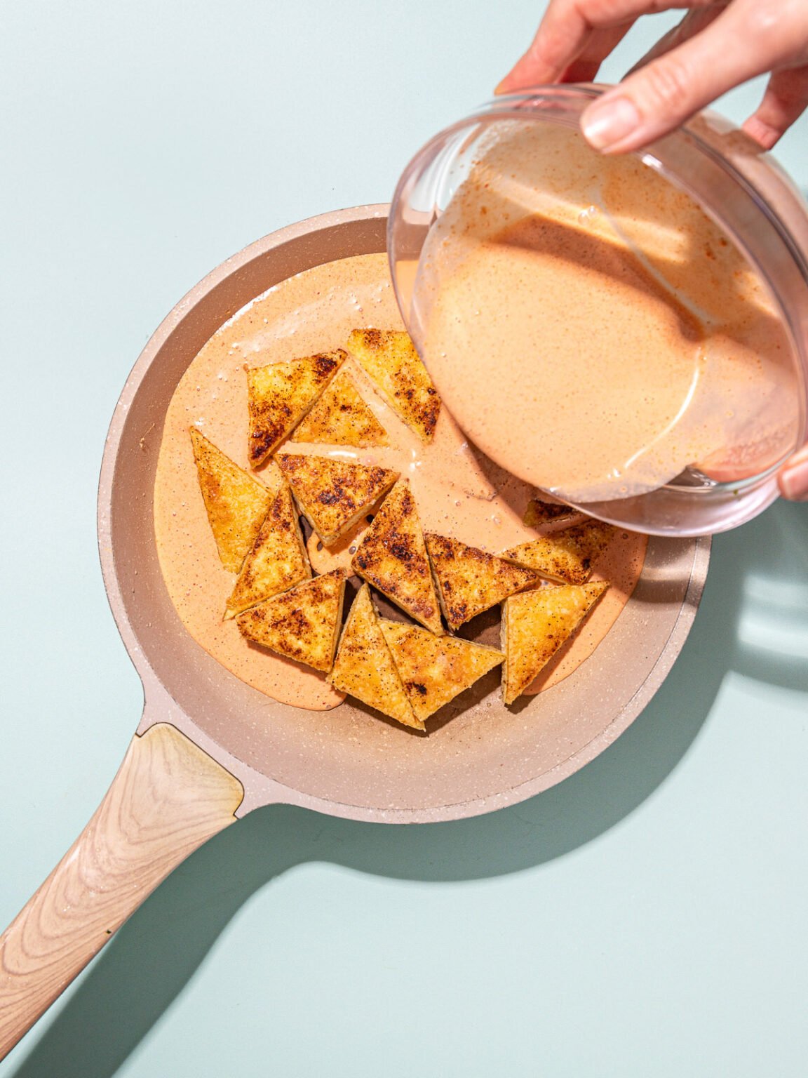 Easy Pan-fried Tofu with Red Curry Sauce - Desiree Nielsen